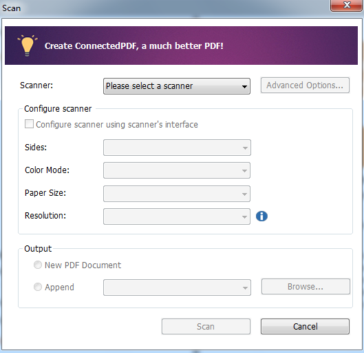Create PDFs from Scanner